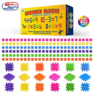 WEofferwhatYOUwant Educational Interlocking STEM Building Blocks 150 Pieces. Build Toy Accessories, Cubes, Shapes and More for Ages 3 Year and Up