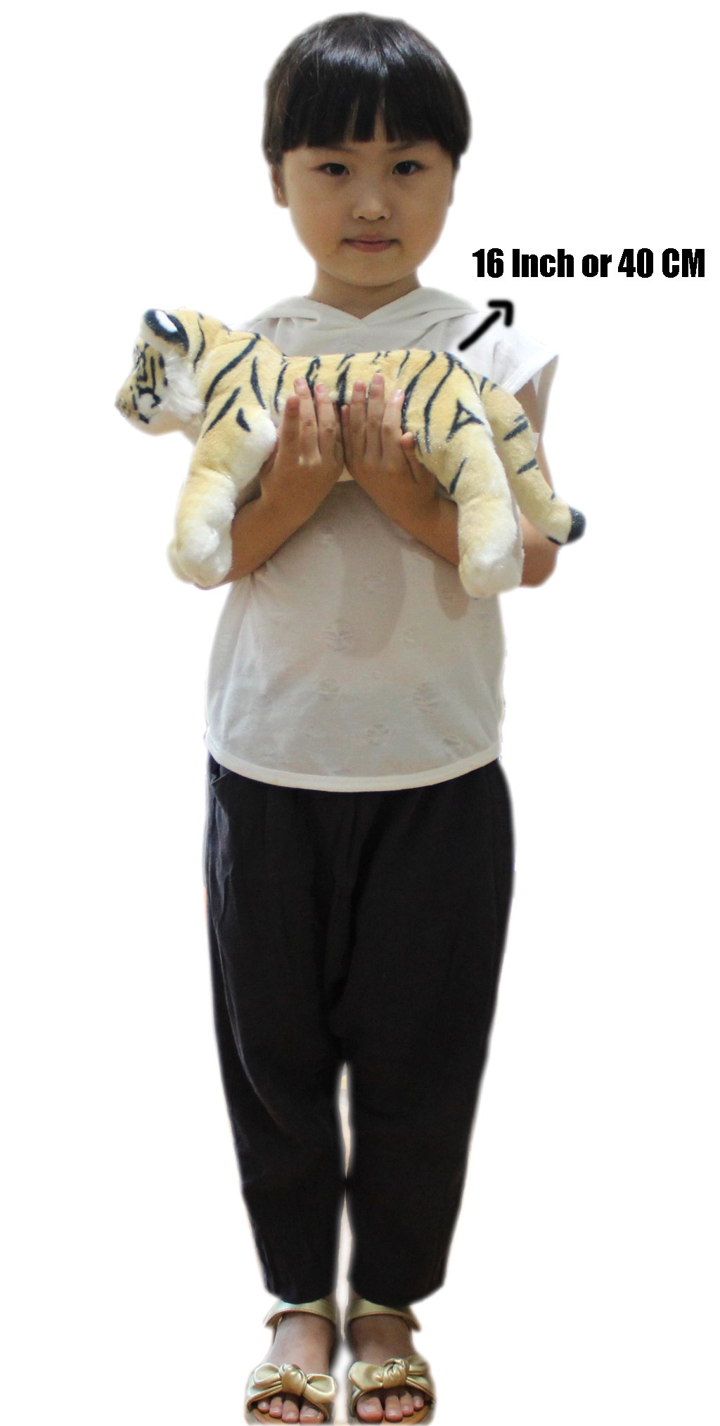 TAGLN The Jungle Animals Stuffed Plush Toys Tiger Leopard Panther Lioness Pillows (Brown Tiger, 16 Inch)