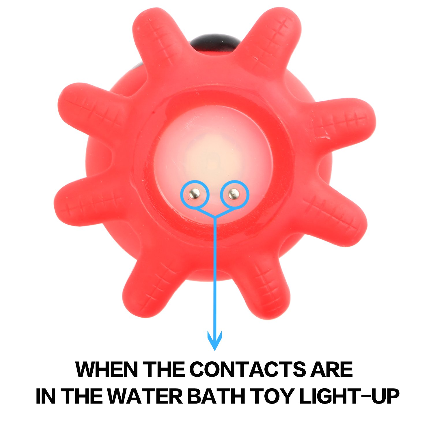 Yeonha Toys Bath Toy, Can Flashing Colourful Light(Big Style 4 Pack), Floating Bath Toy, Light Up Bathtub Water Tub Toy for Pool Shower Bathtime Bathroom Kid Boys Girl Toddler Child Baby Infant