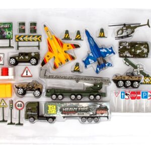 Big Daddy Die-Cast Metal Special Operations Heavy Fire Kids Toy Military Air Craft Play Set Over 40 Pieces Included in This Imaginary War Zone