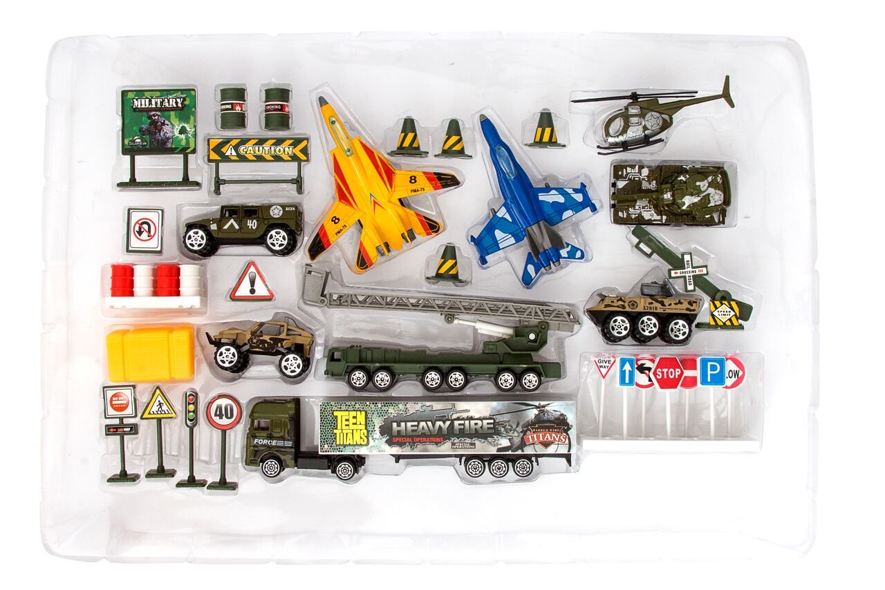 Big Daddy Die-Cast Metal Special Operations Heavy Fire Kids Toy Military Air Craft Play Set Over 40 Pieces Included in This Imaginary War Zone