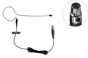 heimu single earhook wired headset boom mini xlr omni-directional microphone (for shure type 4 pin mini plug black)