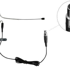 HEIMU Single Earhook Wired Headset Boom Mini XLR Omni-Directional Microphone (for Shure Type 4 pin Mini Plug Black)