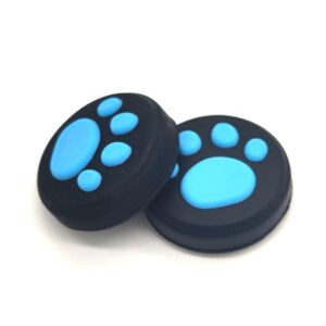 2 x Silicone Analog Controller Thumb Stick Joystick Grips Cap for Nintendo Switch NS/Switch Lite Controller Joy-Con ThumbStick Cute Cat Paw Claw (Blue)