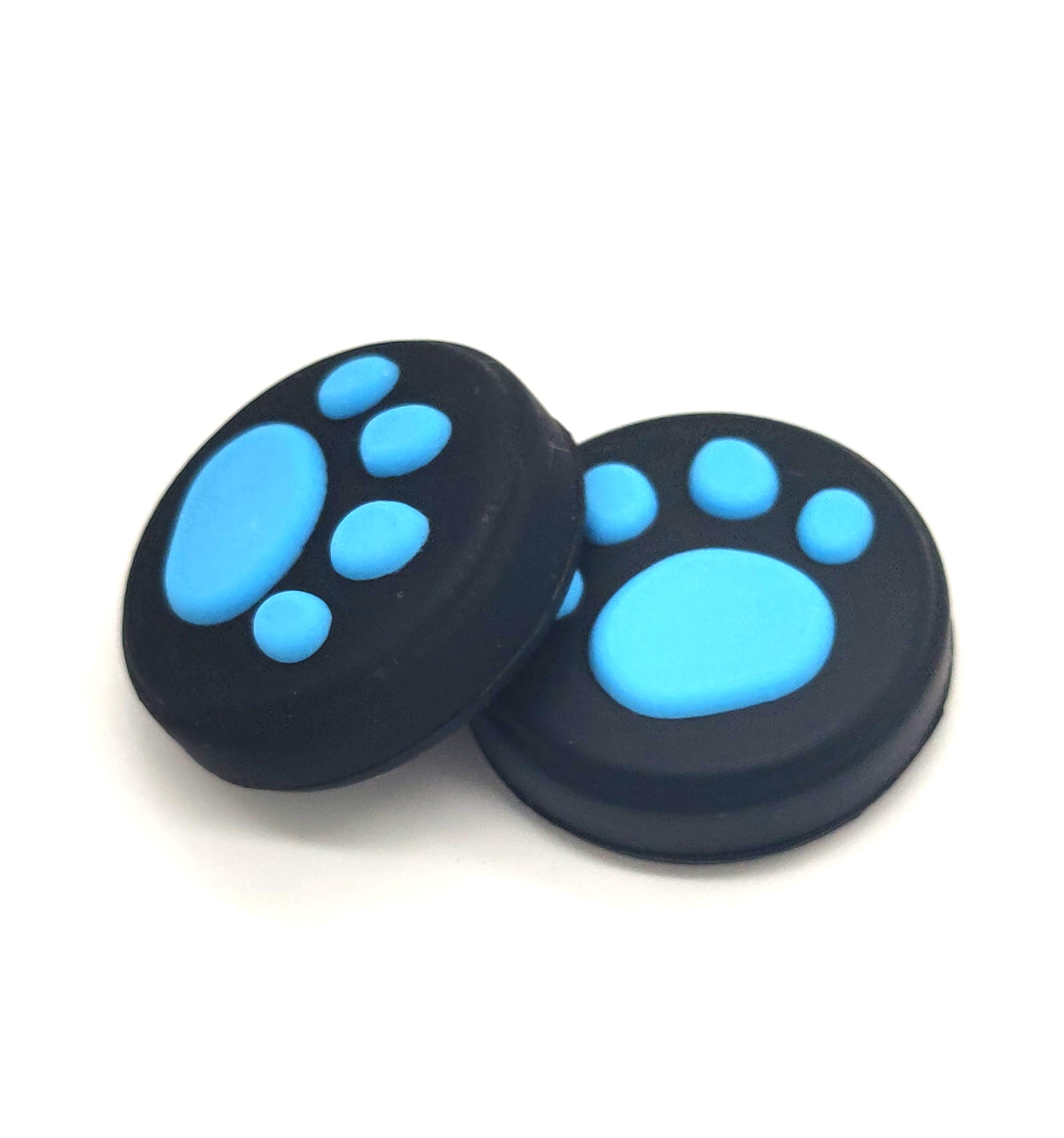 2 x Silicone Analog Controller Thumb Stick Joystick Grips Cap for Nintendo Switch NS/Switch Lite Controller Joy-Con ThumbStick Cute Cat Paw Claw (Blue)