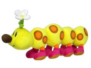 "little buddy super mario bros. all star collection stuffed plush 1593 wiggler/hanacha toy, 13""", multi-colored