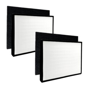 nispira replacement hepa filter plus activated carbon pre filter compatible with rabbit air classic biogs models spa-421a & spa-582a, 2 sets