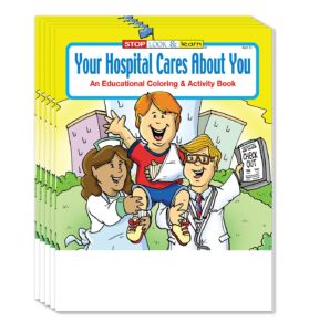 zoco - your hospital cares about you - coloring books (25 bulk pack, without crayons) - games, puzzles, activities for kids