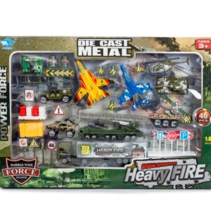 Big Daddy Die-Cast Metal Special Operations Heavy Fire Kids Toy Military Air Craft Play Set Over 40 Pieces Included in This Imaginary War Zone