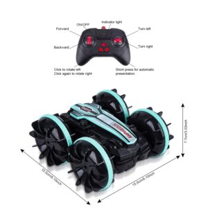 Berry President Amphibious RC Car, 2.4GHz Off-Road Stunt Truck, All Terrain 4WD Remote Control Toy, Land Water Waterproof Vehicle with 360° Rotation for Kids (Coffee)