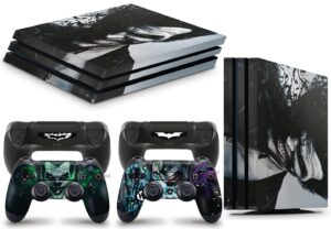 gizmoz n gadgetz ps4 pro console dark joker from batman skin decal vinal sticker + 2 controller skins set