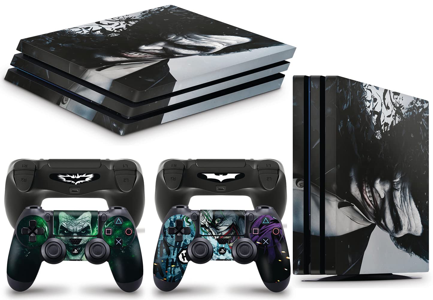 giZmoZ n gadgetZ PS4 PRO Console Dark Joker from Batman Skin Decal Vinal Sticker + 2 Controller Skins Set