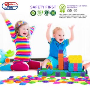 WEofferwhatYOUwant Educational Interlocking STEM Building Blocks 150 Pieces. Build Toy Accessories, Cubes, Shapes and More for Ages 3 Year and Up