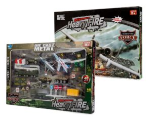 big daddy die-cast metal special operations heavy fire kids toy military air craft play set over 40 pieces included in this imaginary war zone