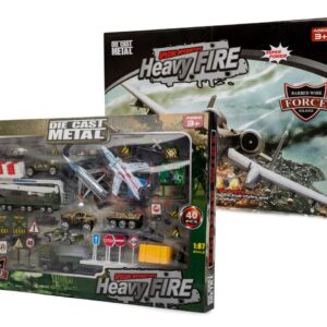 Big Daddy Die-Cast Metal Special Operations Heavy Fire Kids Toy Military Air Craft Play Set Over 40 Pieces Included in This Imaginary War Zone