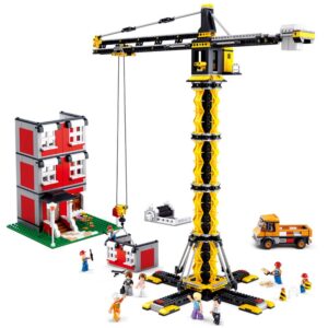 sluban m38-b0555 vehicle blocks engineering bricks toy – tower crane