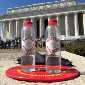 Bottle-Bullseye™ Official Travel Kit - Fun Indoor & Outdoor Game Like Darts. Play Almost Anywhere: Parties, picnics, Camping, Tailgating. Durable Weatherproof Target & Bottles are Made in The USA!!