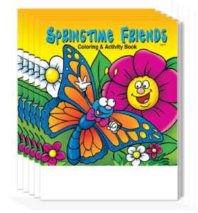 zoco - it's spring - springtime friends - kids educational coloring books (25 bulk pack, without crayons) - handout for students ages 4-8 - games, puzzles, activities for kids