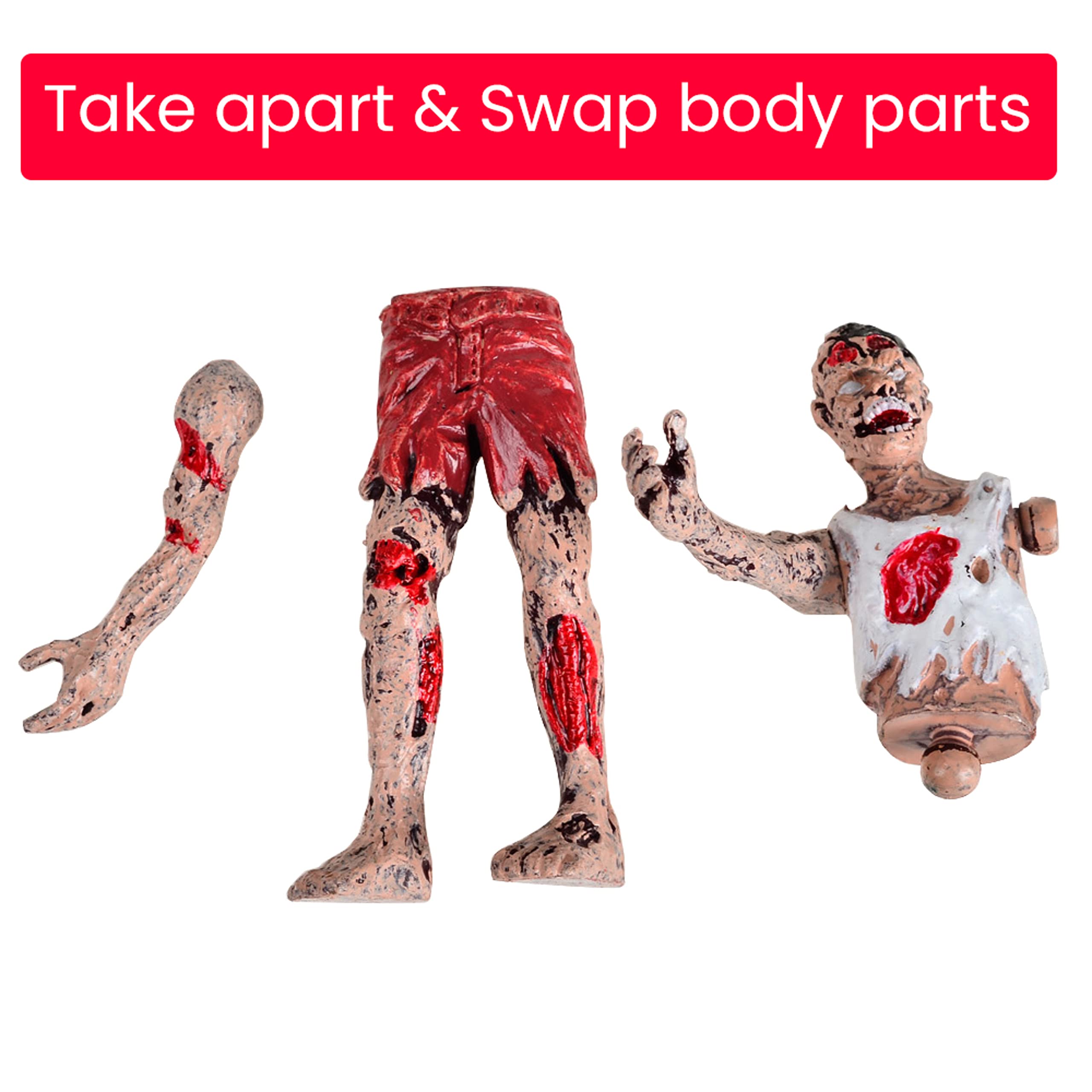 BOHS Zombie Action Figures Gift Package - Scary Toys for Boys and Girls - 4 Inches - Pack of 6