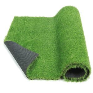 eco matrix fake grass runner artificial grass carpet realistic indoor outdoor green lawn rug synthetic grass mat pet turf for home garden flooring decoration (3.3' x 5')