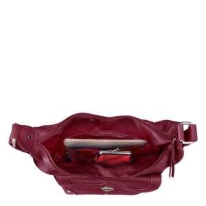 Roma Leathers Studded Concealment Purse - Premium Cowhide Leather - Wine - Dual Gun Entry - Designed in U.S.A.