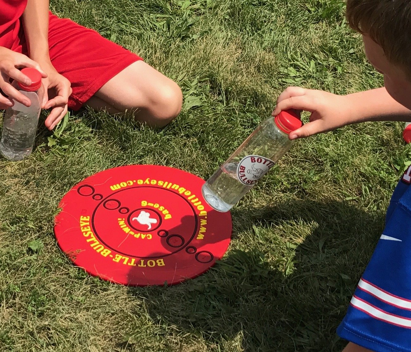 Bottle-Bullseye™ Official Travel Kit - Fun Indoor & Outdoor Game Like Darts. Play Almost Anywhere: Parties, picnics, Camping, Tailgating. Durable Weatherproof Target & Bottles are Made in The USA!!