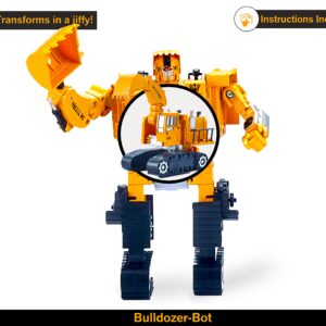 Big Mo's Toys Tractor Robot Construction Set- 5 pcs TransTruck Transforming Tracktors to Robots STEM Action Figures DIY Set- Holiday, Birthday Gift Toys for Kids