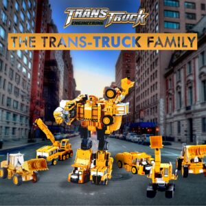 Big Mo's Toys Tractor Robot Construction Set- 5 pcs TransTruck Transforming Tracktors to Robots STEM Action Figures DIY Set- Holiday, Birthday Gift Toys for Kids