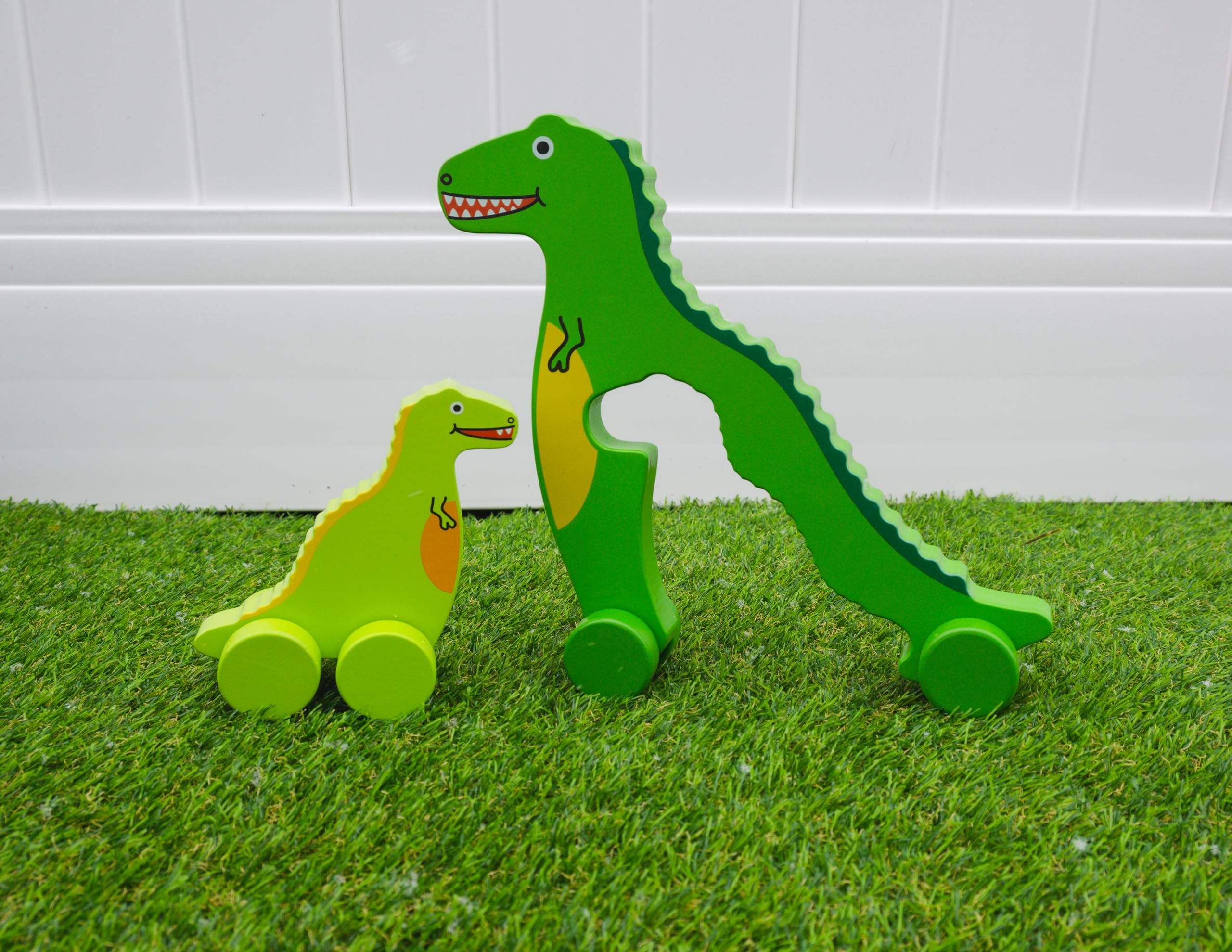 Jack Rabbit Creations Inc Big & Little Wooden Push Toy T-Rex