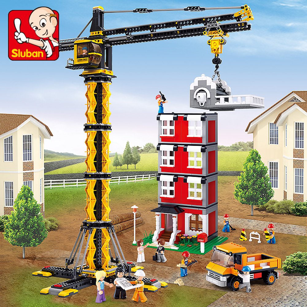 Sluban M38-B0555 Vehicle Blocks Engineering Bricks Toy – Tower Crane