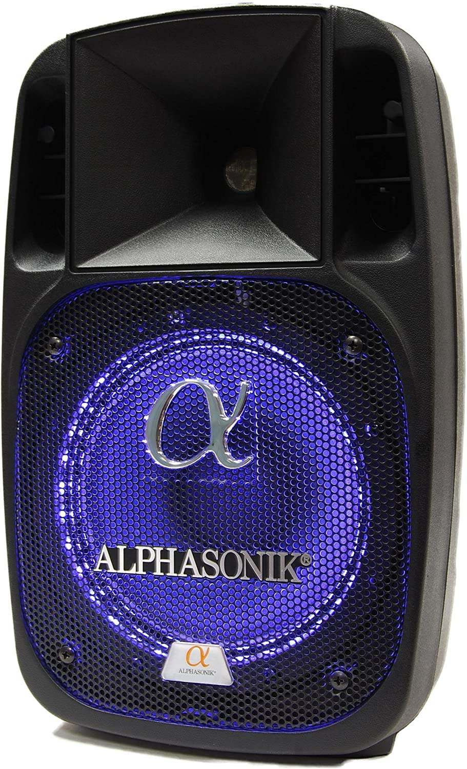 Alphasonik 10" Powered 1600W PRO DJ Amplified Loud Speaker Bluetooth USB SD Card AUX MP3 FM Radio PA System LED Ring Karaoke Mic Main Monitor, Band Church, Party, Guitar Amp, Home, BBQ w/Tripod Stand