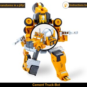 Big Mo's Toys Tractor Robot Construction Set- 5 pcs TransTruck Transforming Tracktors to Robots STEM Action Figures DIY Set- Holiday, Birthday Gift Toys for Kids