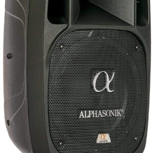 Alphasonik 10" Powered 1600W PRO DJ Amplified Loud Speaker Bluetooth USB SD Card AUX MP3 FM Radio PA System LED Ring Karaoke Mic Main Monitor, Band Church, Party, Guitar Amp, Home, BBQ w/Tripod Stand