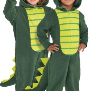 Green Dinosaur Zipster Costume For Kids ? Small (4-6) - Soft, Colorful Fleece - Adorable & Unique Cosplay Costume ? Perfect for Halloween