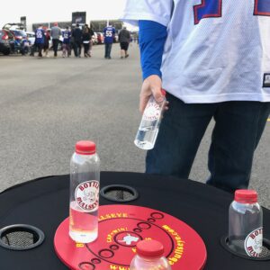 Bottle-Bullseye™ Official Travel Kit - Fun Indoor & Outdoor Game Like Darts. Play Almost Anywhere: Parties, picnics, Camping, Tailgating. Durable Weatherproof Target & Bottles are Made in The USA!!