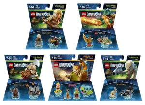 scooby doo team pack + the lord of the rings legolas + gimli + gollum + the legend of chima cragger fun packs - lego dimensions - not machine specific