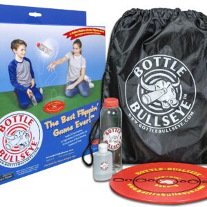 Bottle-Bullseye™ Official Travel Kit - Fun Indoor & Outdoor Game Like Darts. Play Almost Anywhere: Parties, picnics, Camping, Tailgating. Durable Weatherproof Target & Bottles are Made in The USA!!