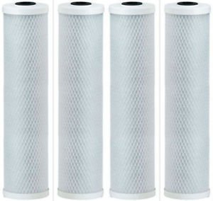 cfs – 4 pack carbon block water filter cartridges compatible with cb-25-1005 models – remove bad taste & odor – whole house replacement water filter cartridge, 5 micron, white