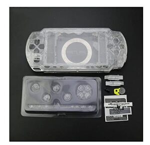 gametown new replacement psp 1000 full housing shell cover with button screw set -crystal clear white.