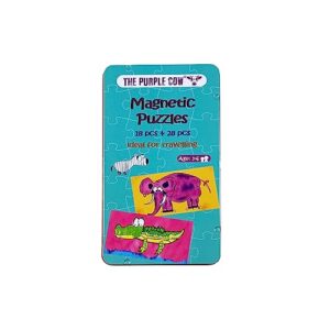 the purple cow magnetic game box for kids & adults - magnetic puzzle box -improve fine motor skills & encourage spatial perception - ideal for travel