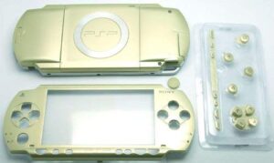 New Replacement PSP 1000 Full Housing Shell Cover with Buttons Screws Set -Gold.