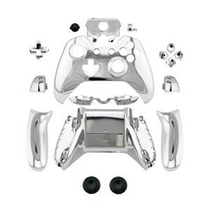 wps xbox one replacement controller electroplating chrome full case shell for xbox one ( 3.5 mm port , have a headphone jack) with t6 t8 screwdriver (chrome silver)