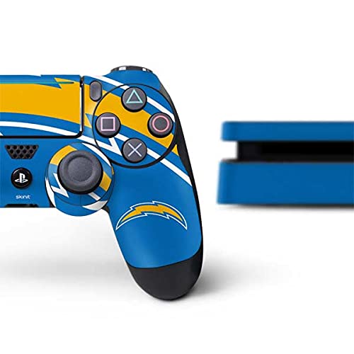 Skinit Decal Gaming Skin Compatible with PS4 Slim Bundle - Officially Licensed NFL Los Angeles Chargers Large Logo Design