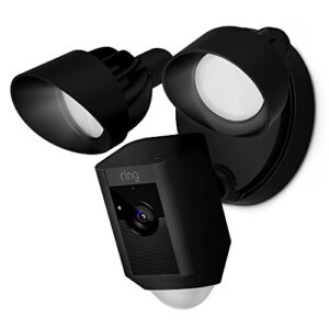 ring floodlight camera motion-activated hd security cam two-way talk and siren alarm, black, works with alexa