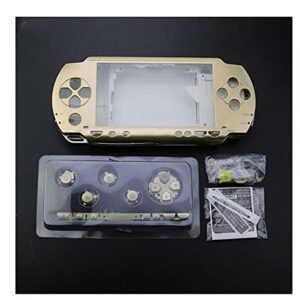 New Replacement PSP 1000 Full Housing Shell Cover with Buttons Screws Set -Gold.