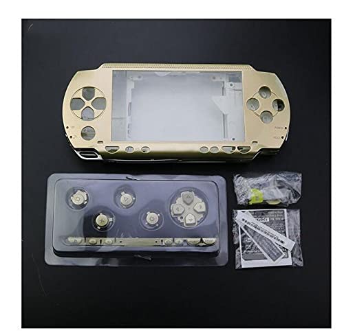 New Replacement PSP 1000 Full Housing Shell Cover with Buttons Screws Set -Gold.