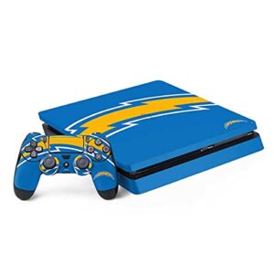 skinit decal gaming skin compatible with ps4 slim bundle - officially licensed nfl los angeles chargers large logo design