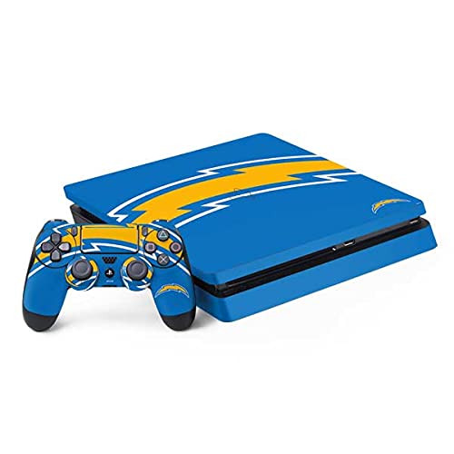 Skinit Decal Gaming Skin Compatible with PS4 Slim Bundle - Officially Licensed NFL Los Angeles Chargers Large Logo Design