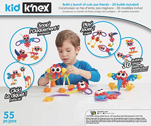 KID K’NEX – Zoo Friends Building Set – 55 Pieces – Ages 3 and Up – Preschool Educational Toy (Amazon Exclusive)