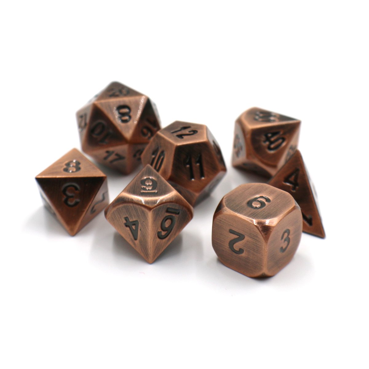 Metal D20 Dice Set with Storage Box/Chest for Roleplaying Games